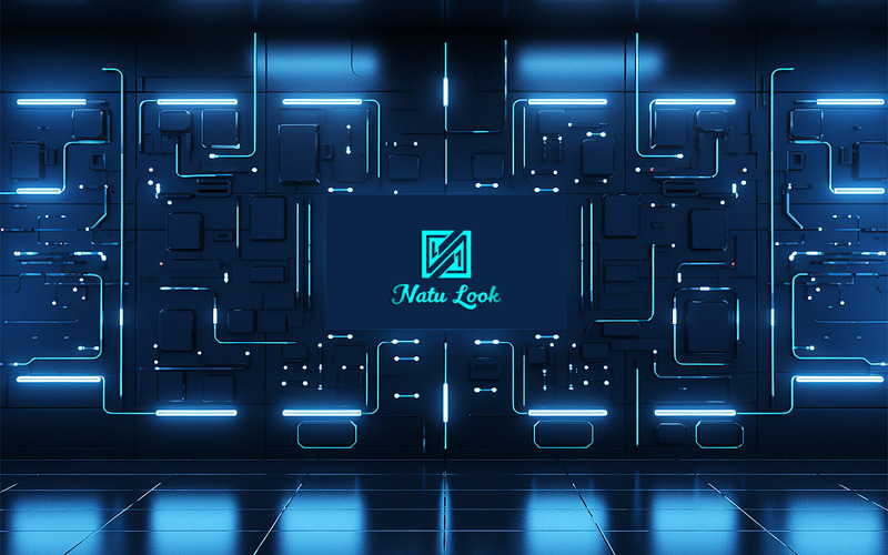 Blue Tech Board Logo Mockup #375706 - TemplateMonster