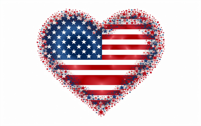 Us flag love, american flag papercut - TemplateMonster