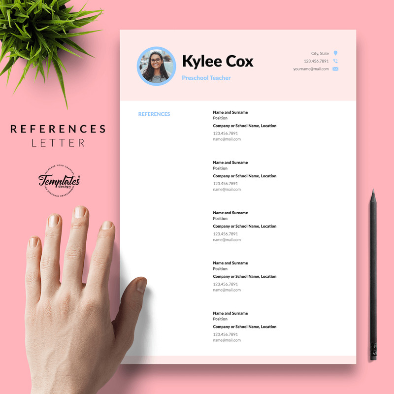 Kylie Cox - Teacher CV Resume Template with Cover Letter for Microsoft Word & iWork Pages