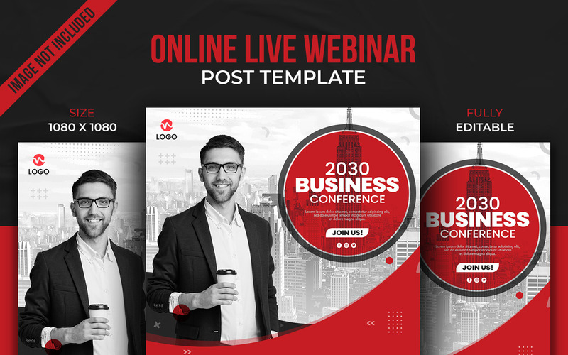 Business Conference Live Webinar Social Media Post And Corporate Banner ...