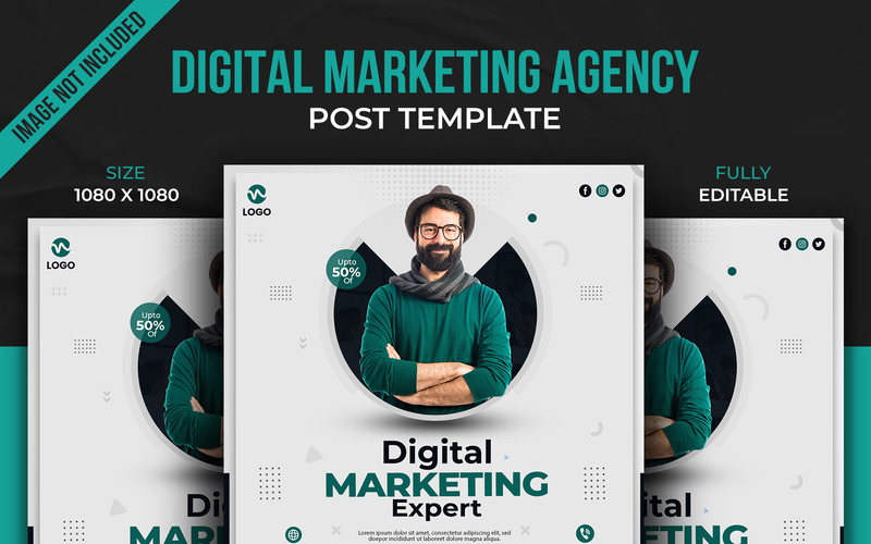 Digital Marketing Expert Agency And Corporate Social Media Post Template