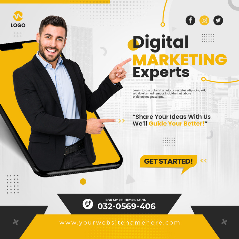 Digital Marketing Agency And Corporate Social Media Post Design Template