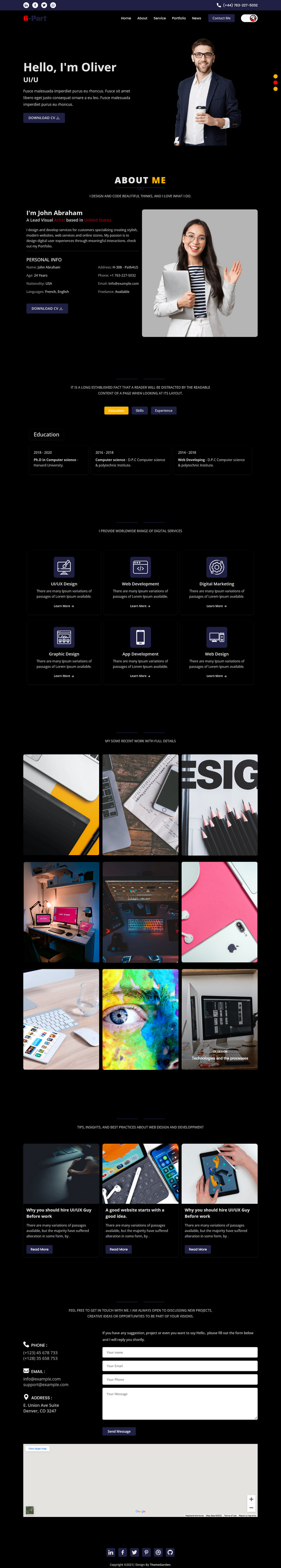 Free Creative Personal Portfolio Html Template
