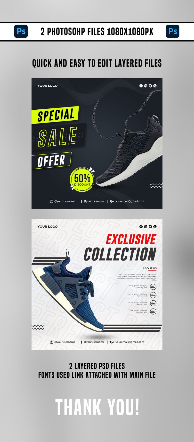 Shoes Social Media Template V-2 #246204 - TemplateMonster