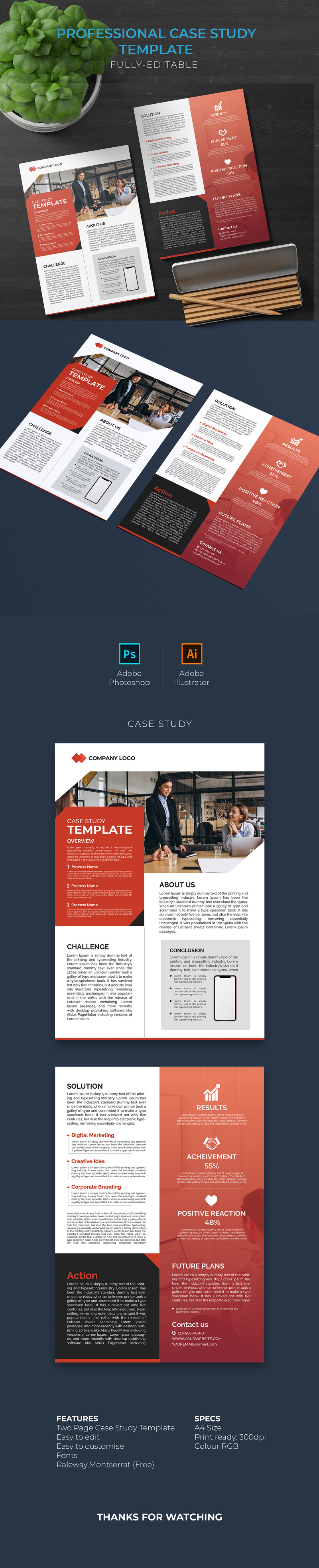 Professional Case Study Template V-2 - TemplateMonster