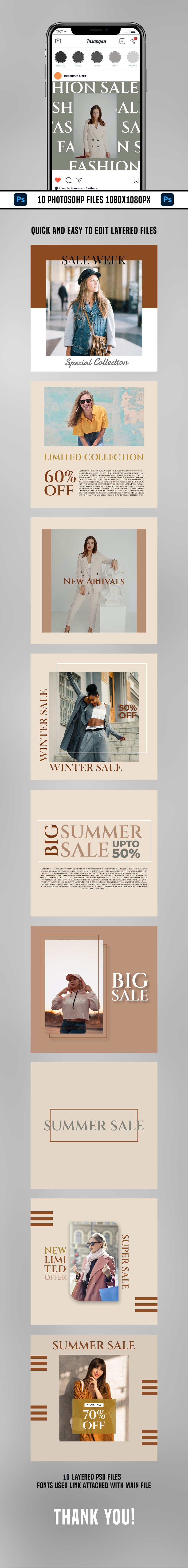 Instagram Fashion Post Templates V-1 - TemplateMonster