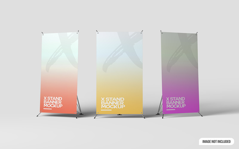 X Stand Banner Mockup #219600 - TemplateMonster