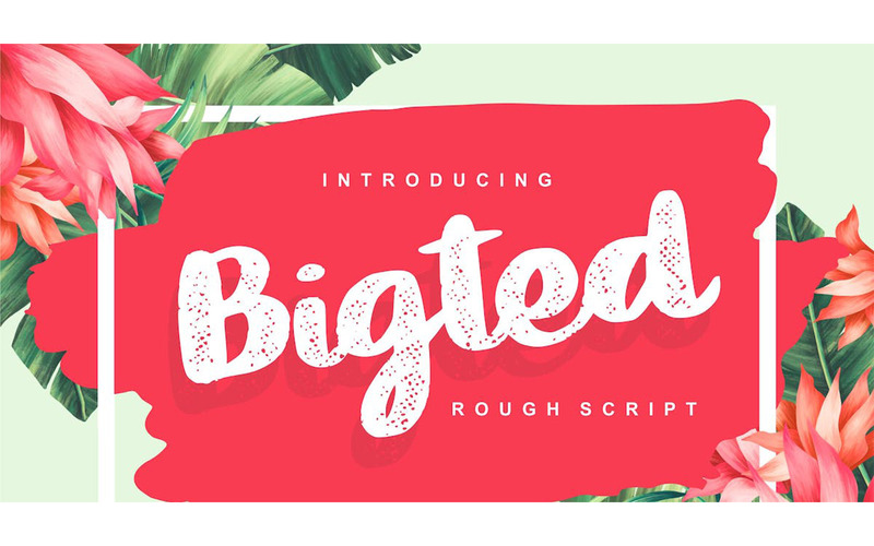 Bigted Rough Script-Schriftart - Bigted Rough Script-Schriftart