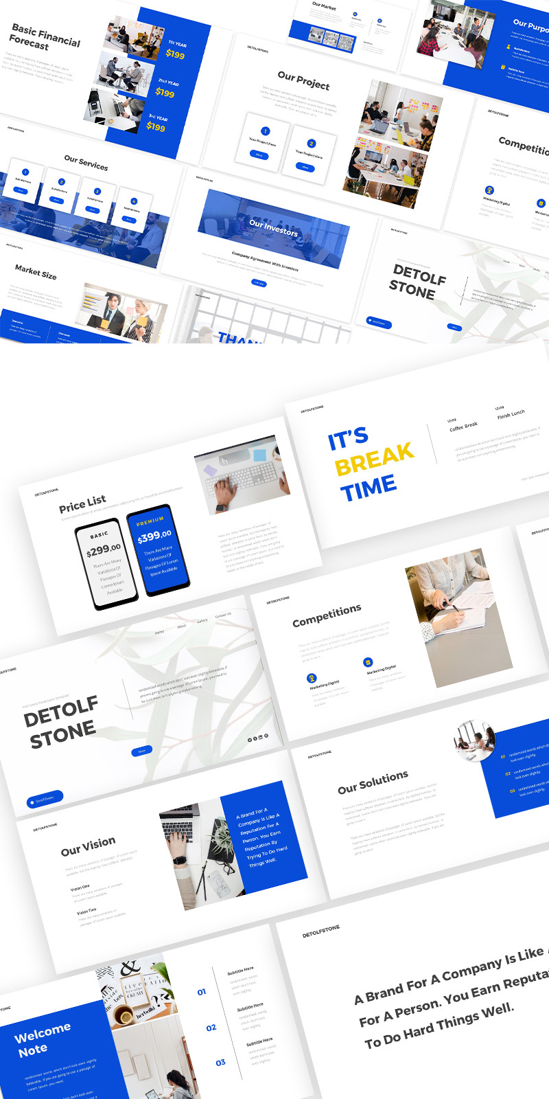 Detolf Stone Pitch Deck Powerpoint Template - TemplateMonster