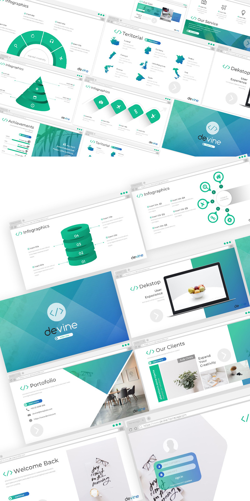Devine Creative Powerpoint Template #274275 - TemplateMonster