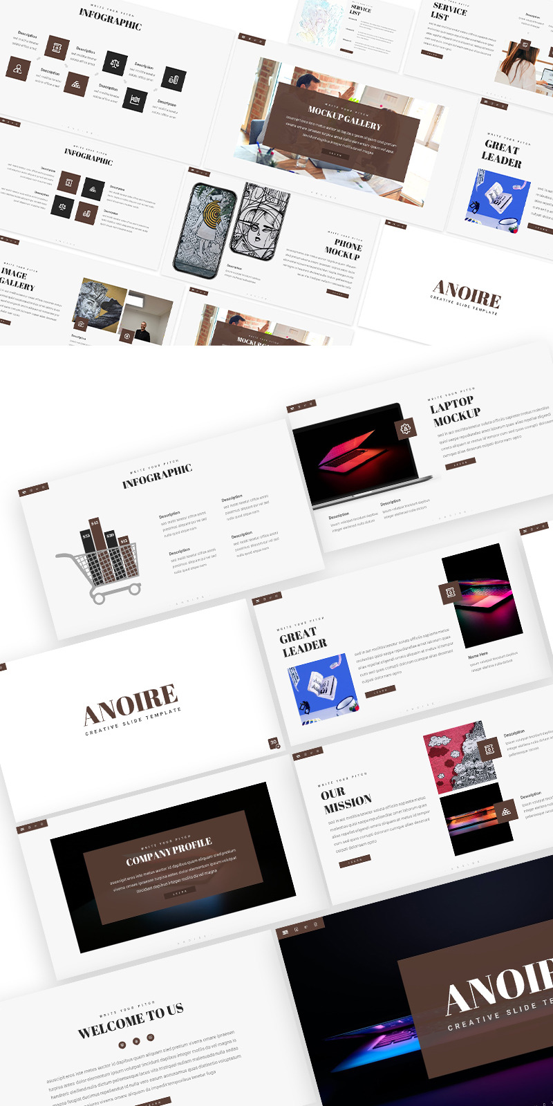 Plantilla de Keynote creativa de Anoire - TemplateMonster