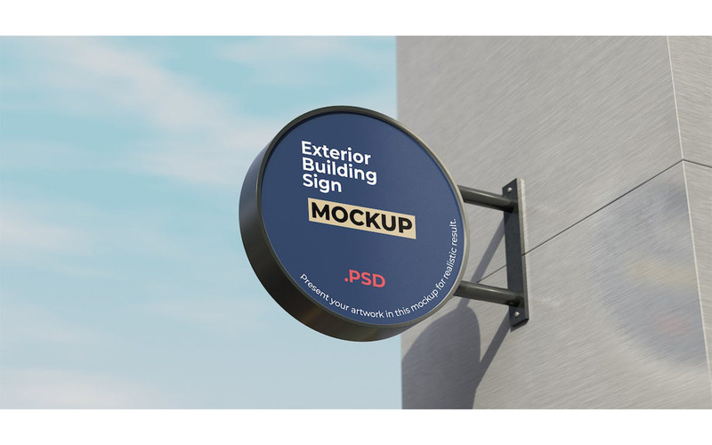 Exterior Building Sign Mockup #295078 - TemplateMonster