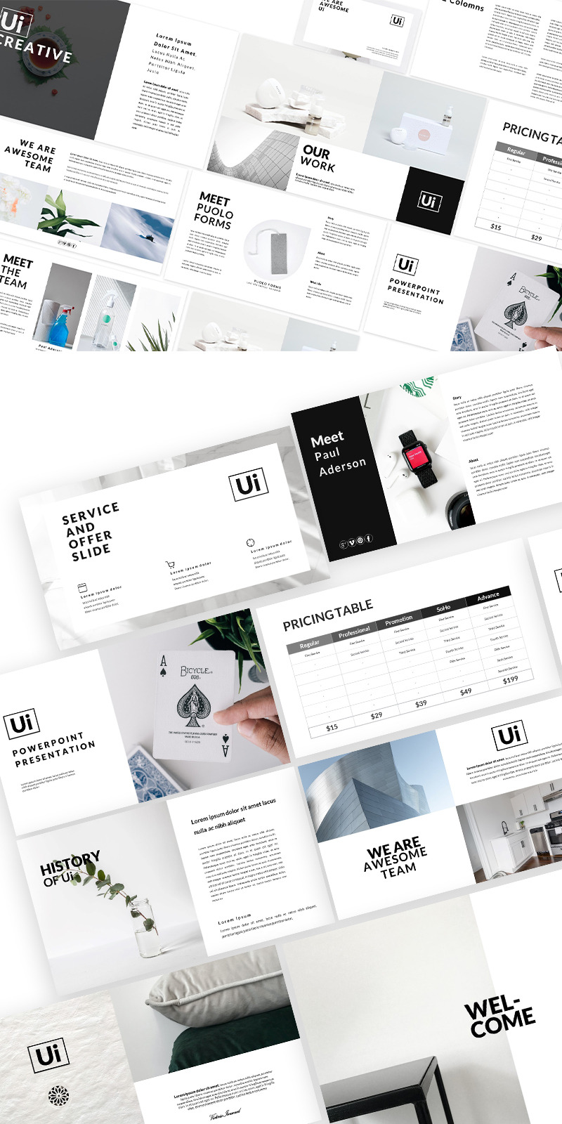 Ui Simple Clean Powerpoint Template #224942 - TemplateMonster