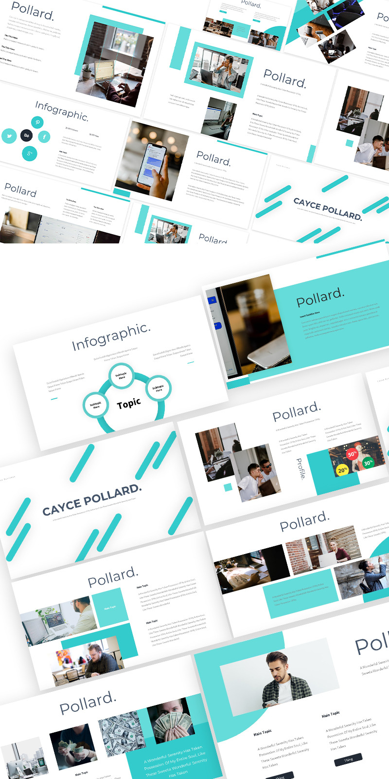 Modelo de Powerpoint de negócios de Cayce Pollard