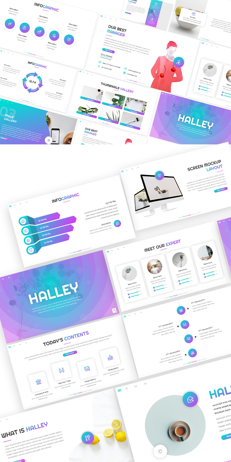 Modello Powerpoint dell'azienda Halley - TemplateMonster