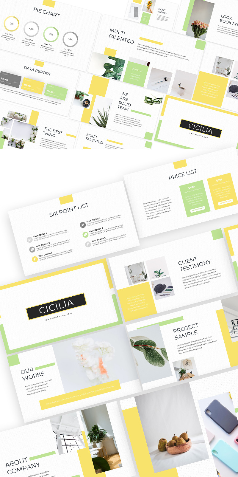 Modèle PowerPoint simple Cicilia #243892 - TemplateMonster