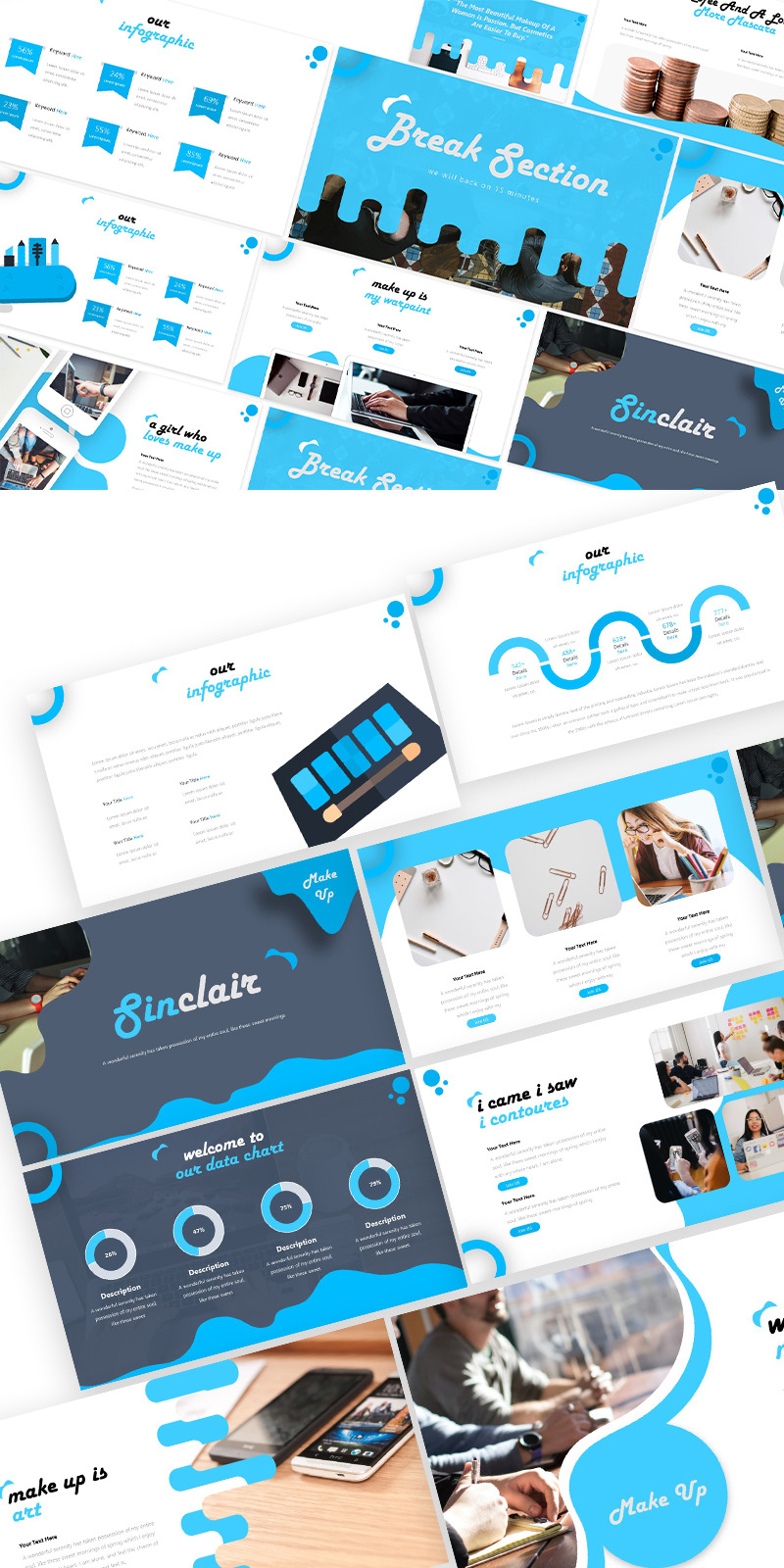 Sinclair Blue Powerpoint šablona #336610 - TemplateMonster