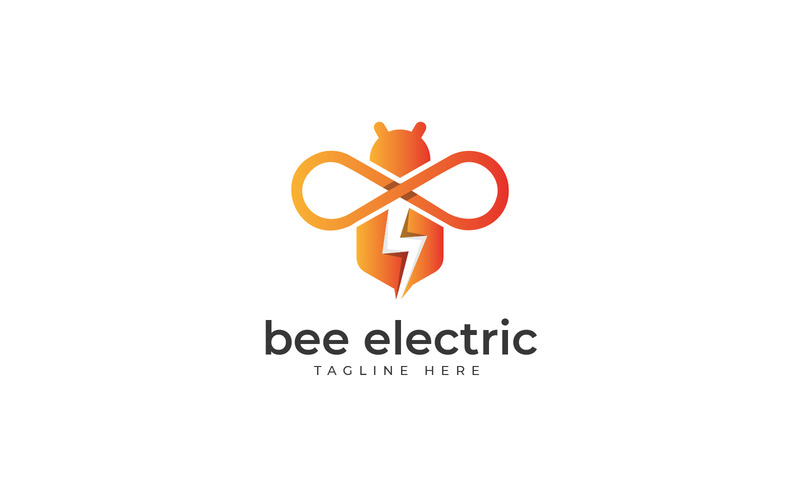 Bee electric logo design template #287234 - TemplateMonster