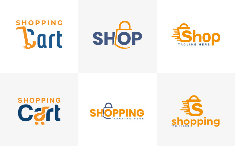 Shopping logo design collection template - TemplateMonster