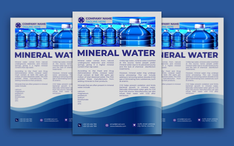 Mineral Water Flyer Template #226786 - TemplateMonster
