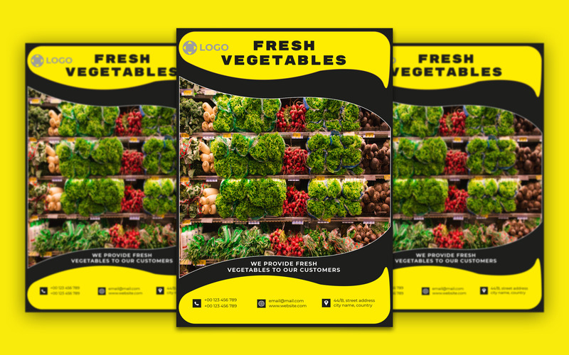 Vegetable Flyer Template Design #226780 - TemplateMonster