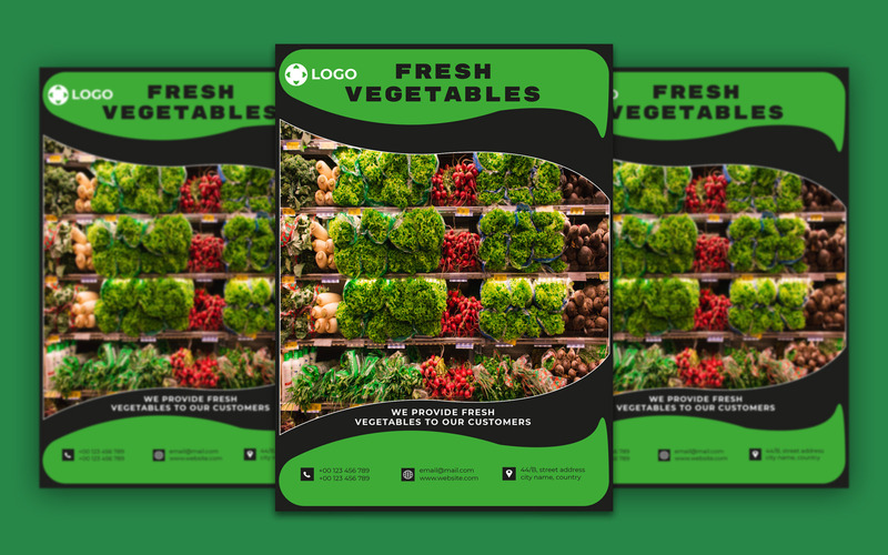 Vegetable Flyer Template Design #226780 - TemplateMonster