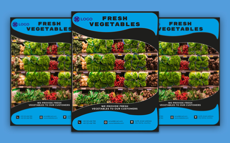 Vegetable Flyer Template Design #226780 - TemplateMonster