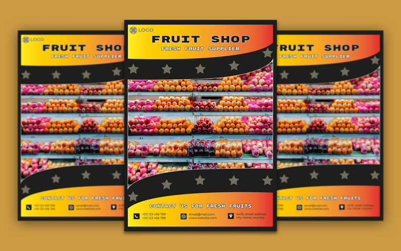 Fruit Shop Flyer Template #226781 - TemplateMonster