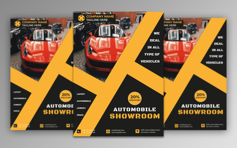 Automobile Showroom Flyer Template #226775 - TemplateMonster