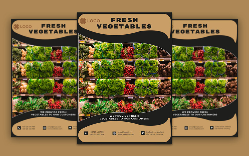 Vegetable Flyer Template Design #226780 - TemplateMonster