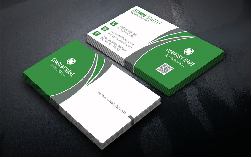 Business Card Template in Four Colours - TemplateMonster