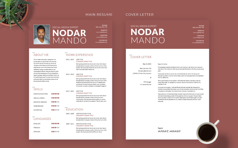 InDesign Resume + Cover Letter #225595 - TemplateMonster