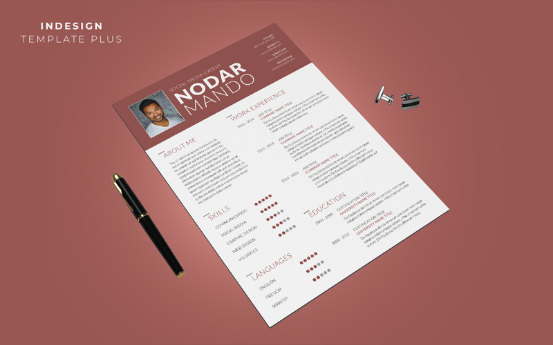 InDesign Resume + Cover Letter #225595 - TemplateMonster