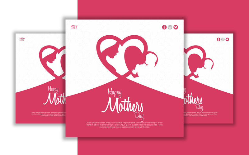 Happy Mothers Day Social Media Post With Mom and baby