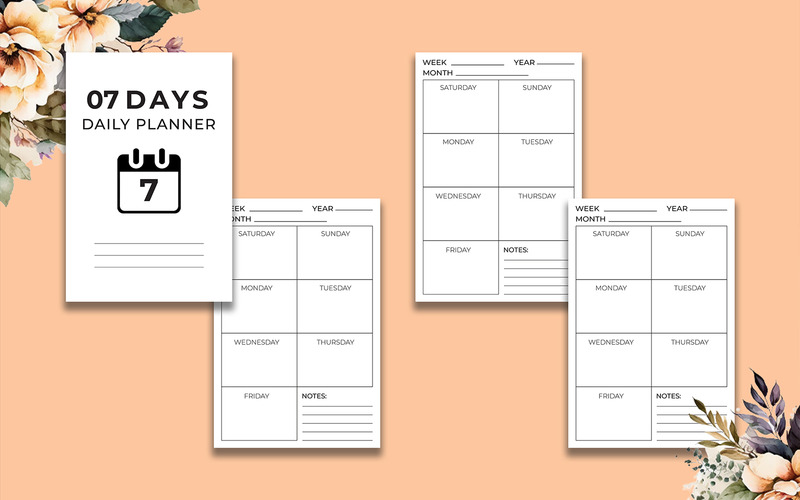 7 Days Daily Planner Kdp Interior #332186 - TemplateMonster