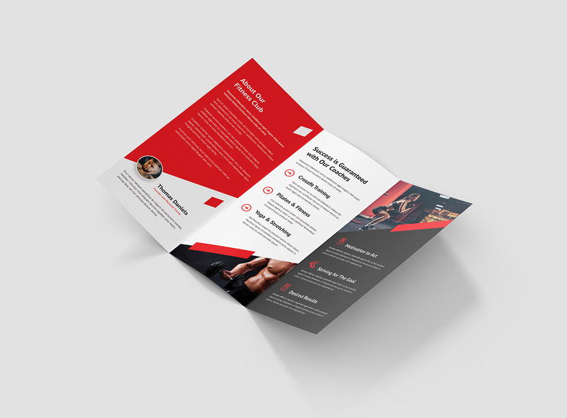 Fitness Gym Center Brochure Tri-Fold - TemplateMonster