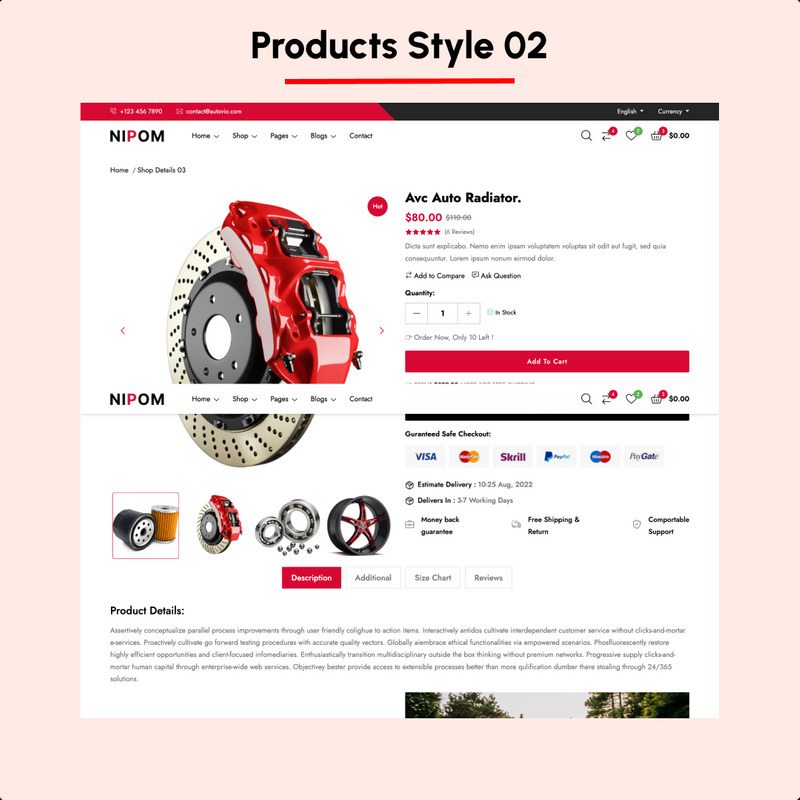 Nipom - Auto Parts and Car Accessories Shop Html Template
