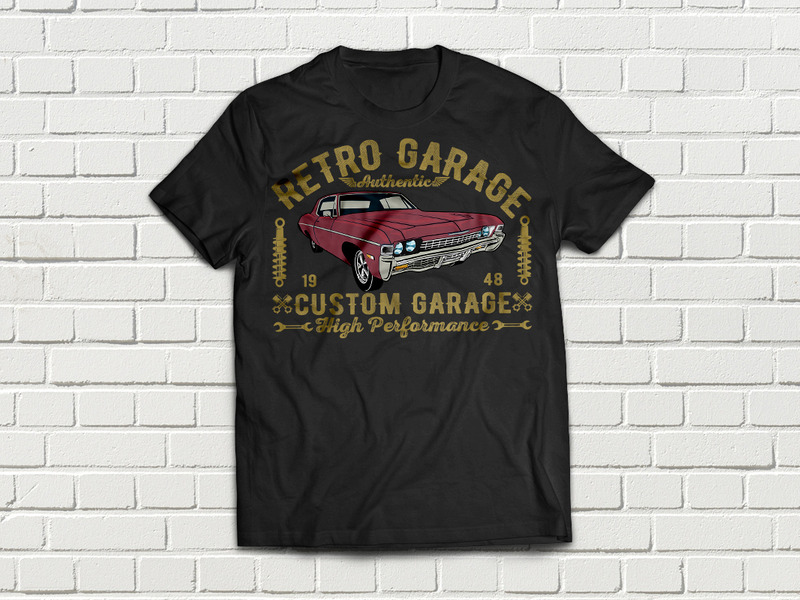 Retro Garage Authentic Custom Garage High Performance T shirt