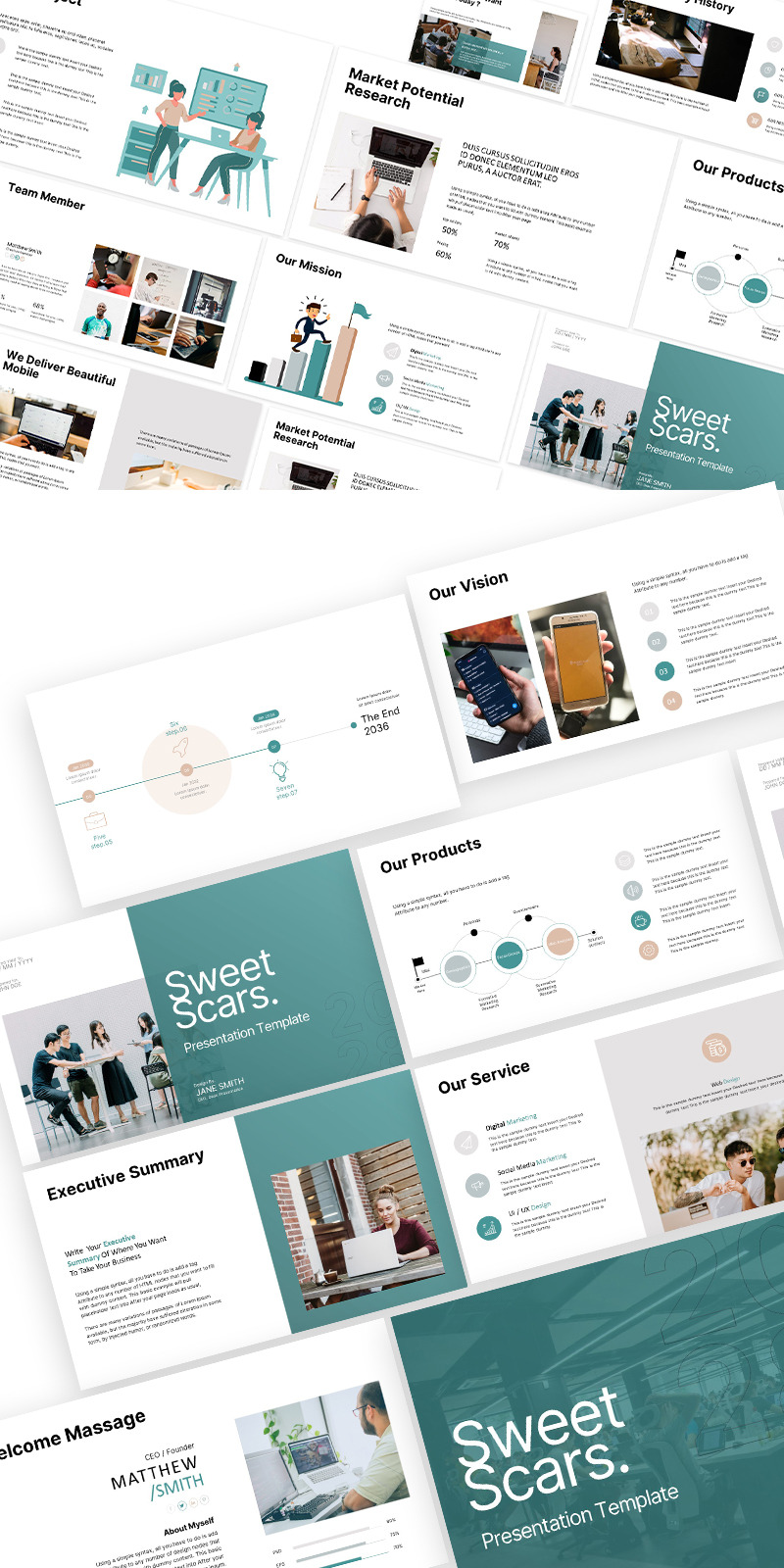Plantilla de PowerPoint - Sweet Scars Business Deck