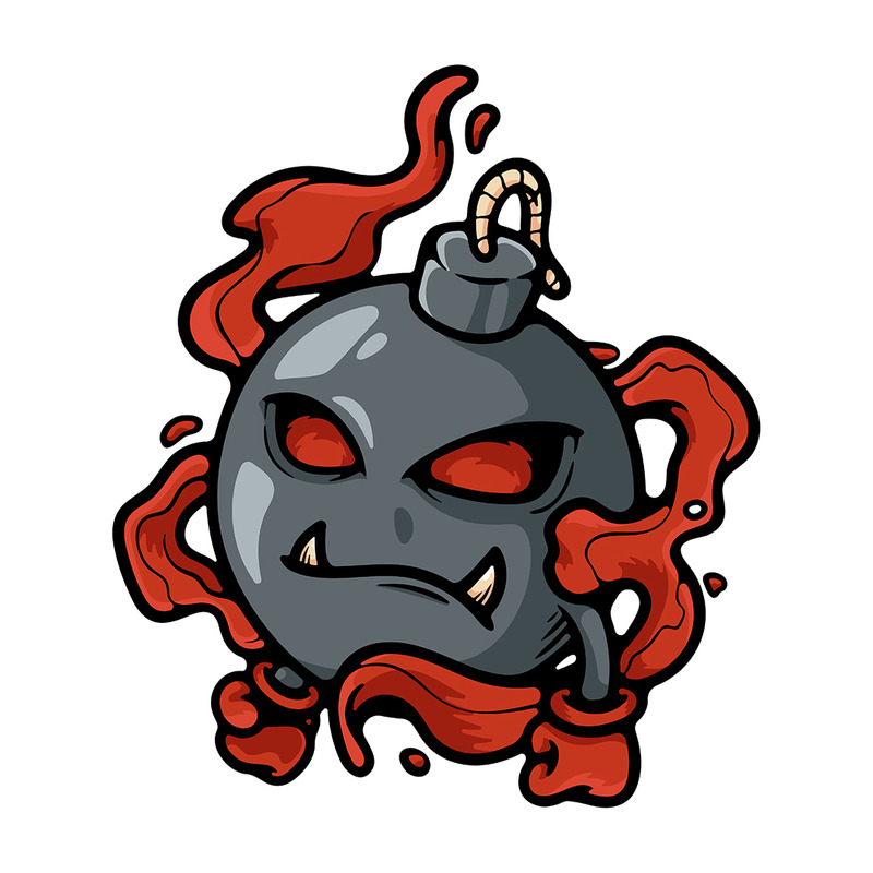 Angry Bomb Illustration - Angry Bomb Illustration