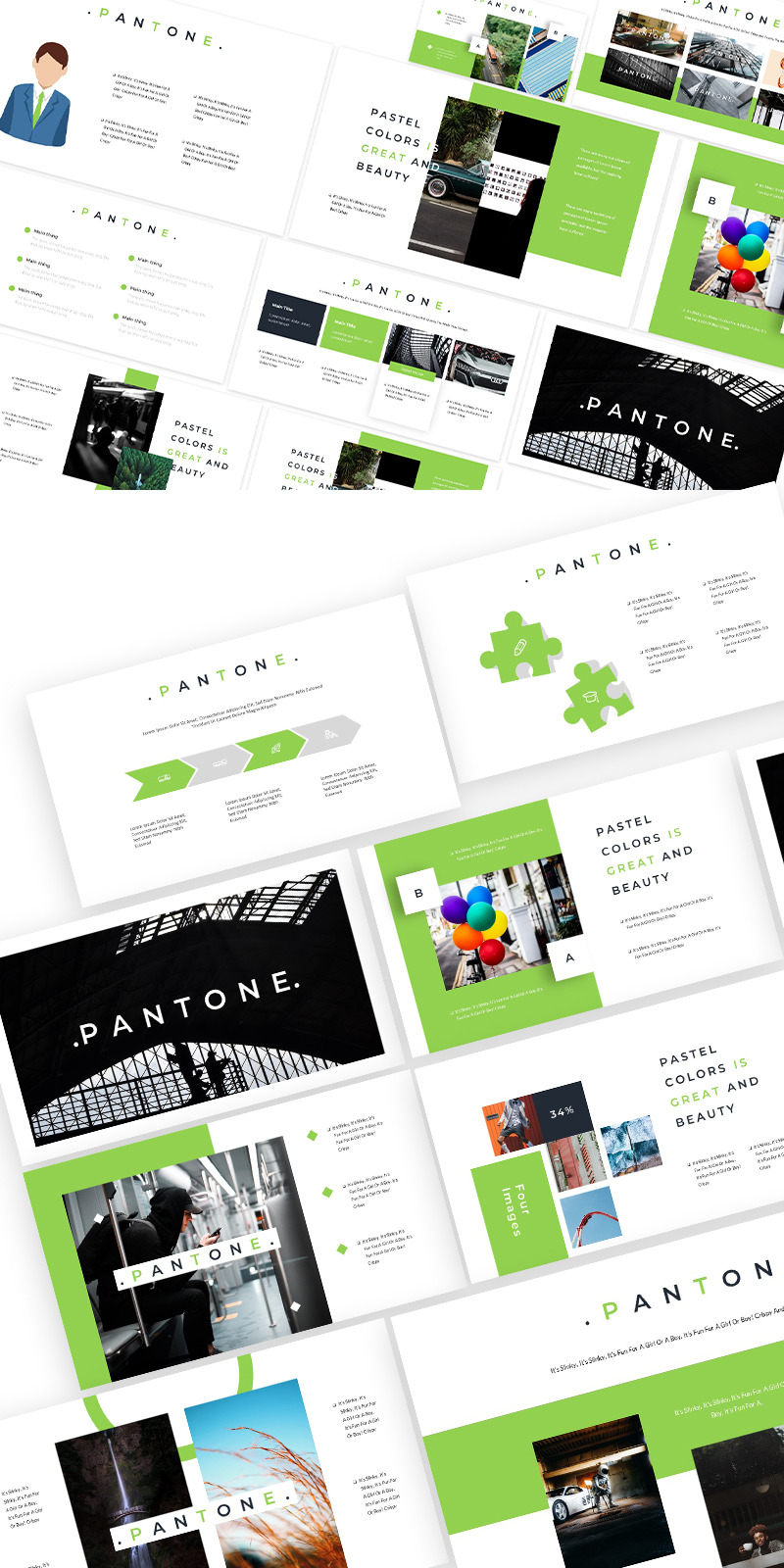 Modèle PowerPoint de création Pantone - TemplateMonster