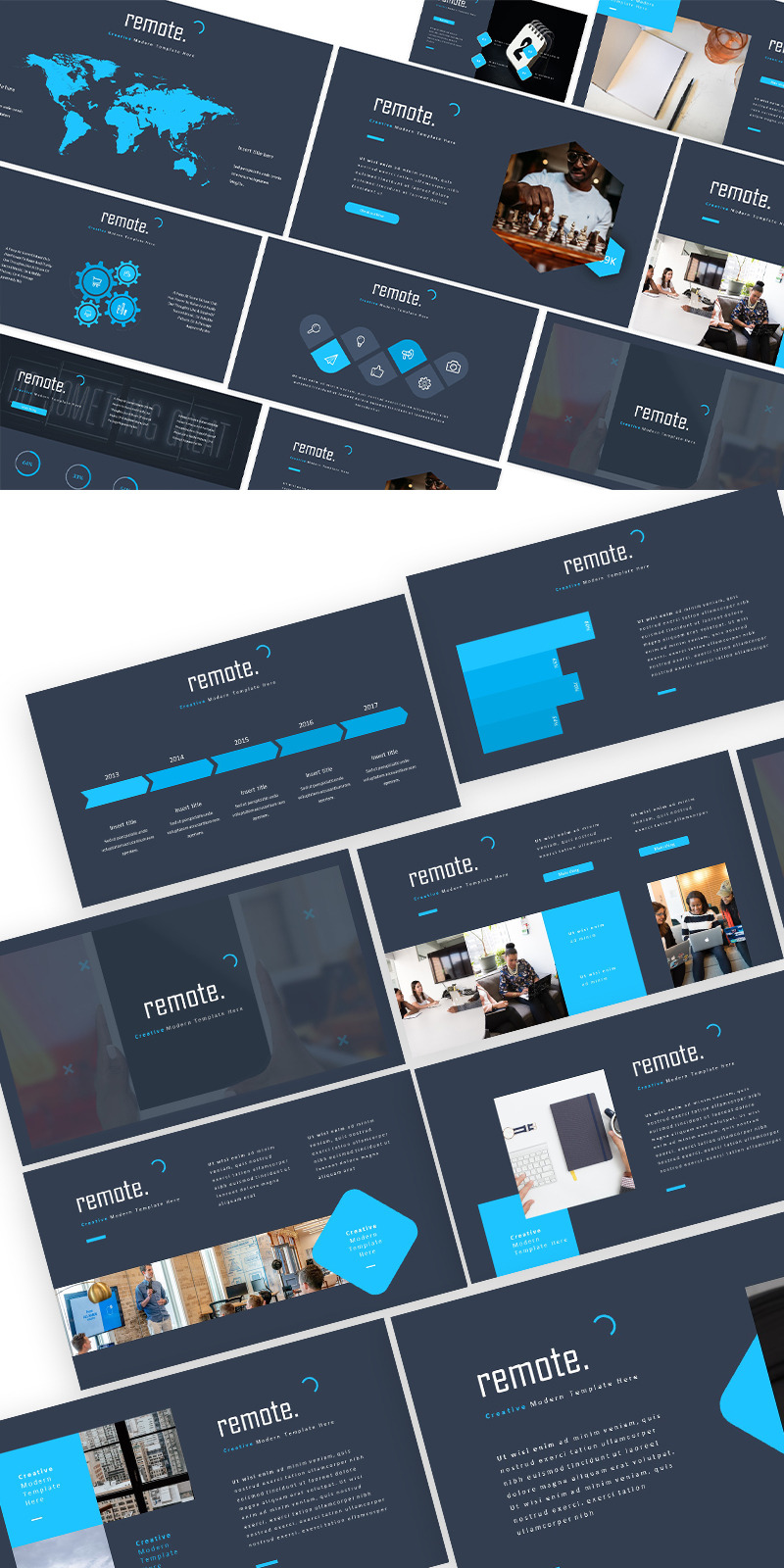 Modèle Powerpoint moderne créatif à distance