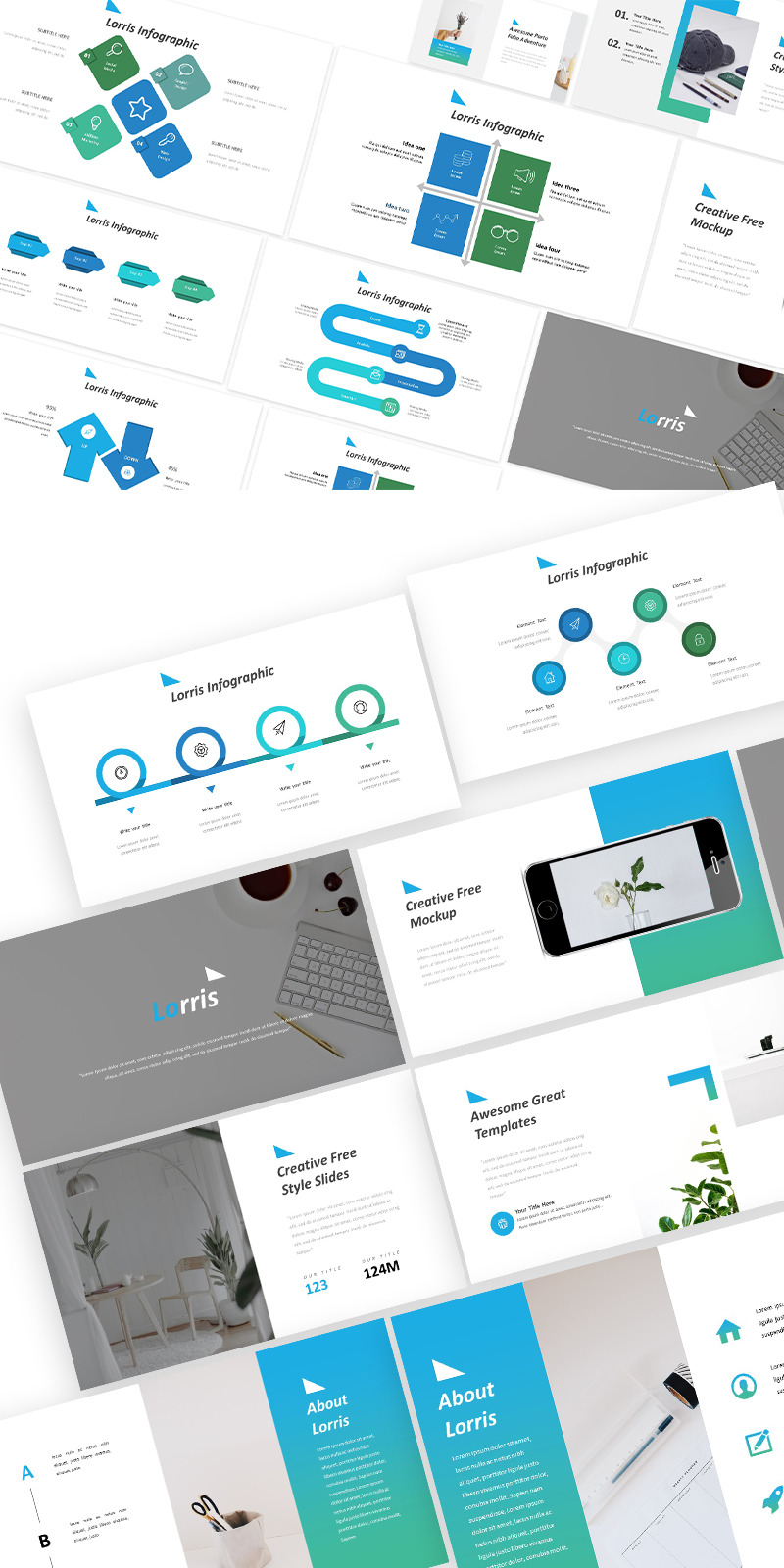 Plantilla de PowerPoint creativa de Lorris - TemplateMonster