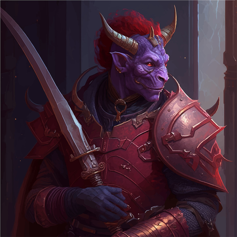 Roman A Red Skinned Tiefling Of Medium Height With A Shining ...