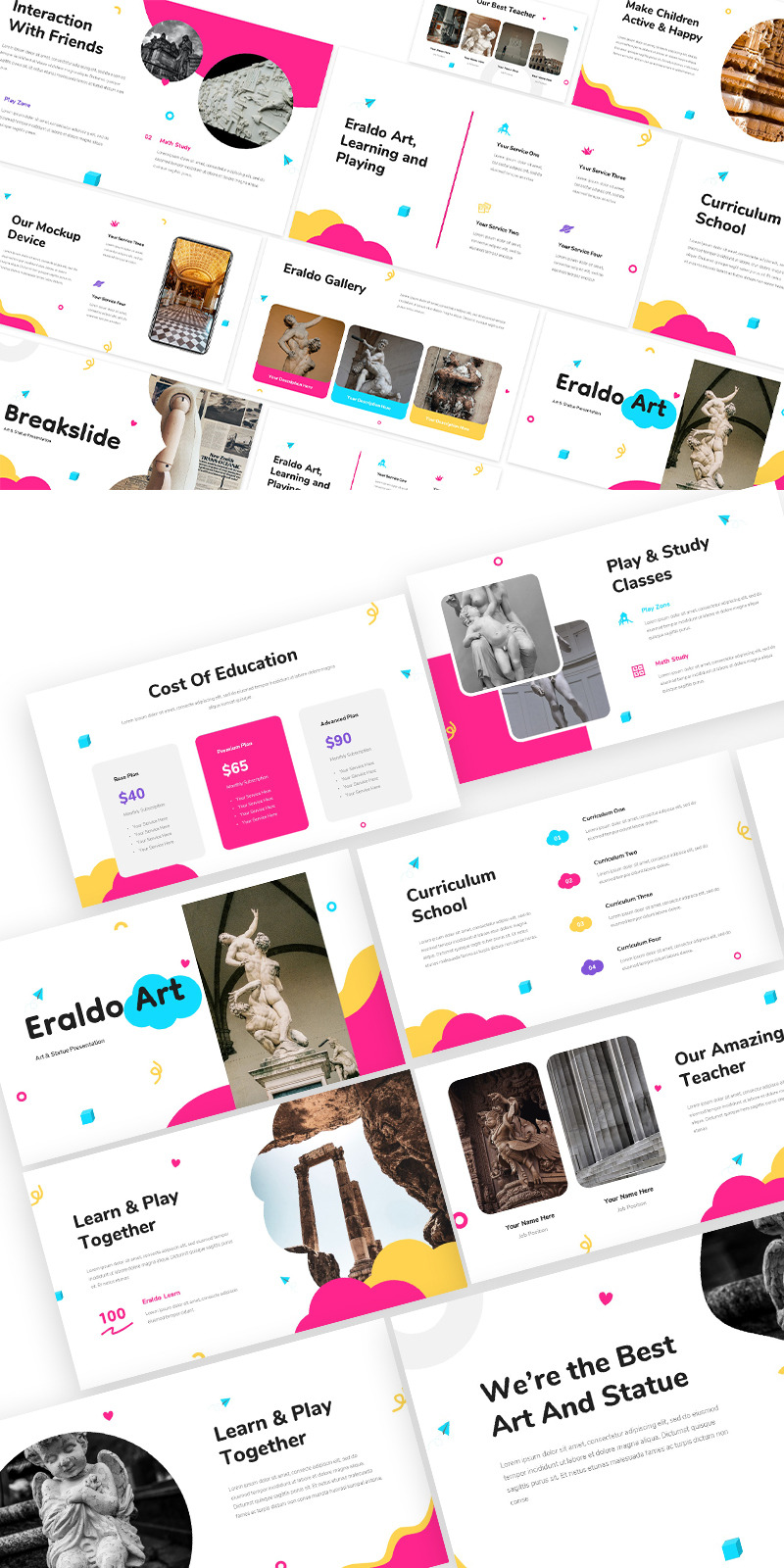 Modelo de PowerPoint de Arte e Estátua de Eraldo