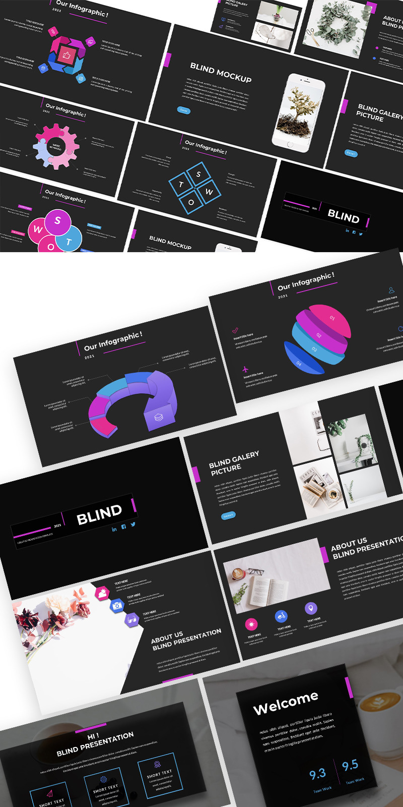 Blind Creative Powerpoint Template #246956 - TemplateMonster