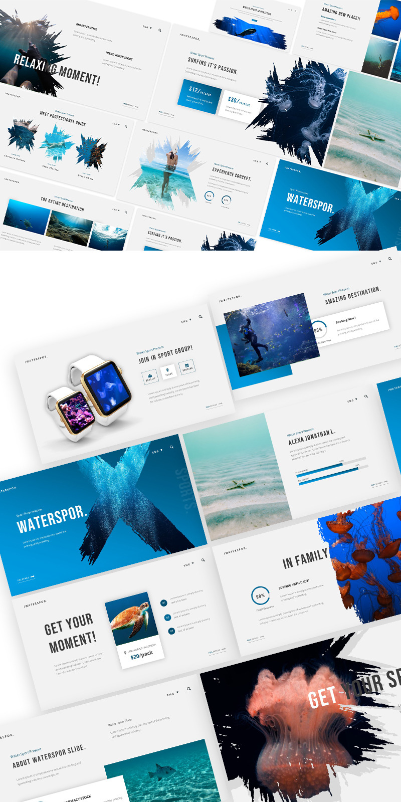 Watersport Sport Underwater Google Slides Template