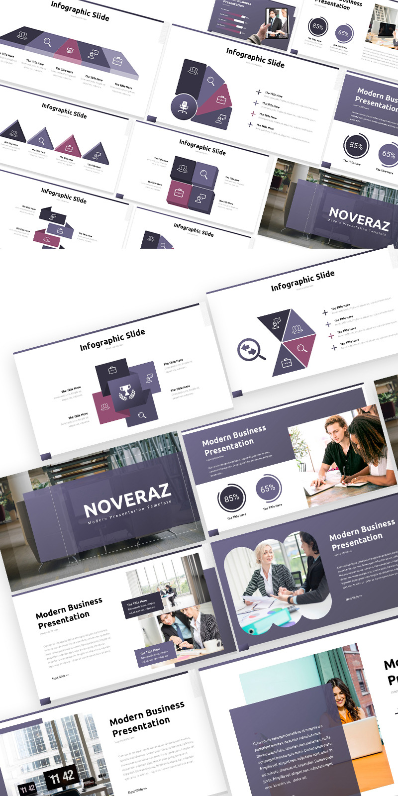 Plantilla de PowerPoint de negocios modernos de Noveraz