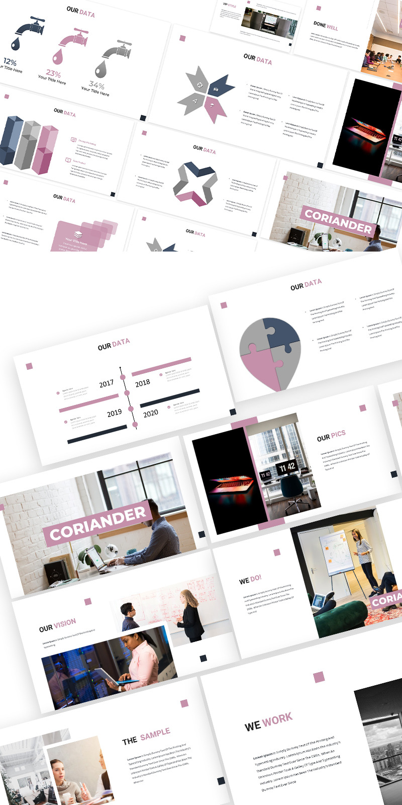 Plantilla de Powerpoint de trabajo de cilantro