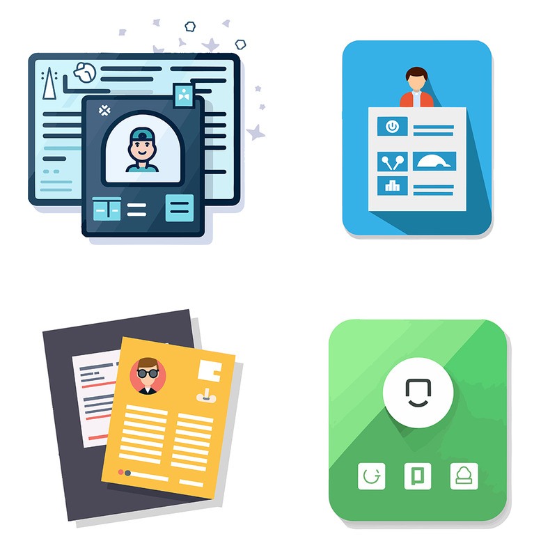 Icon App File CV Careers Illustration Vector